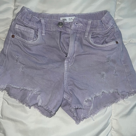 Zara | Bottoms | Girls Purple Denim Shorts | Poshmark
